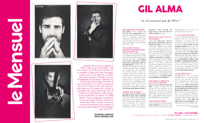 Gil Alma en interview pour son spectacle « 200% naturel » et la série ...